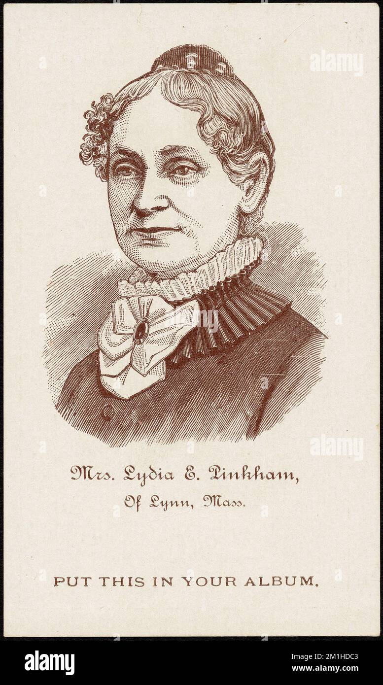 Mrs. Lydia E. Pinkham of Lynn, Mass. Put this in your album. , Women ...
