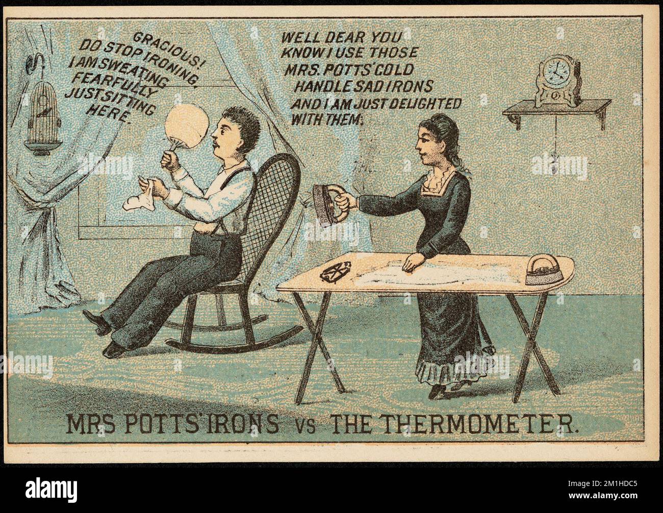Mrs. Potts' irons vs. the thermometer. , Adults, Irons Pressing, 19th ...