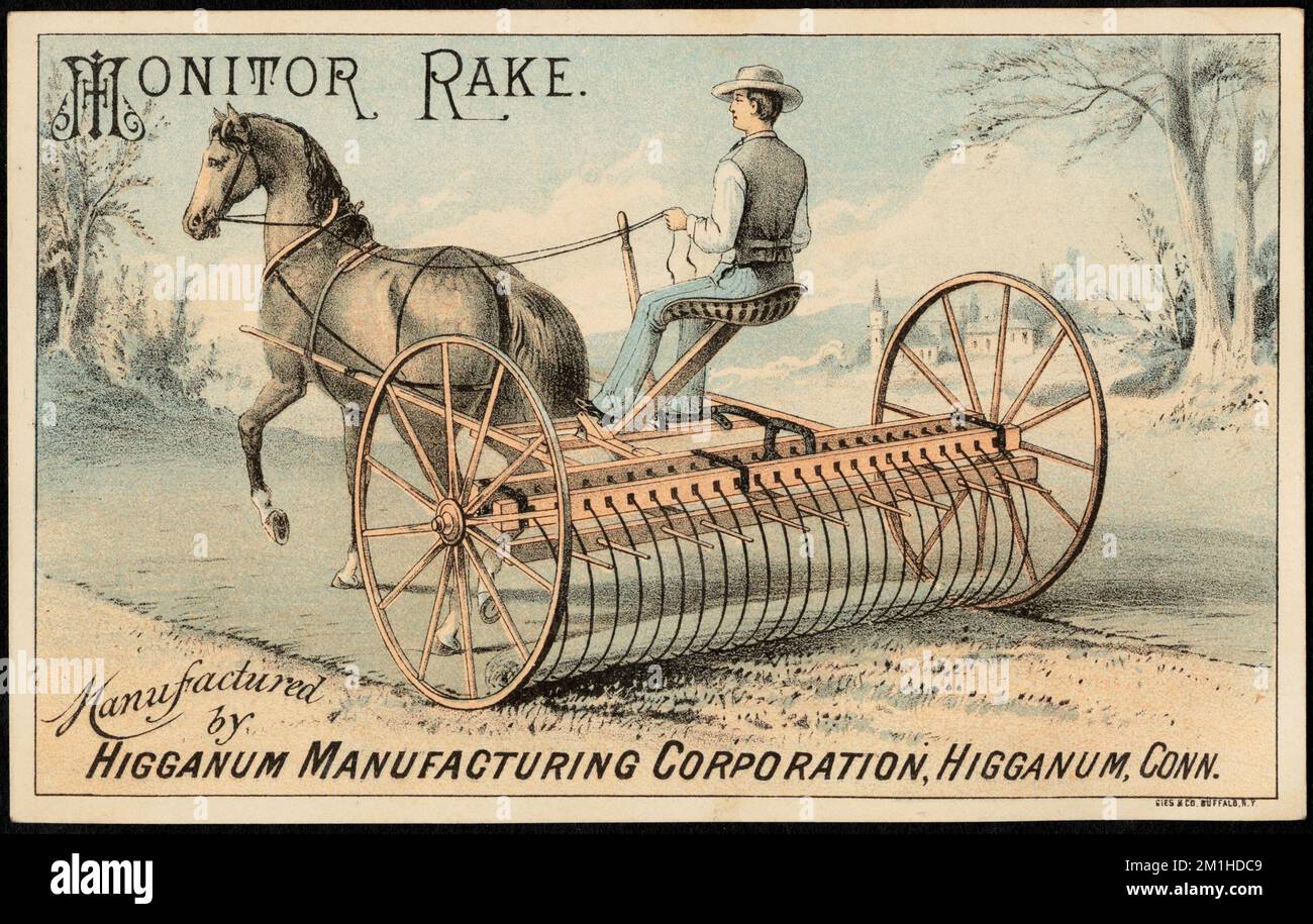 Monitor Rake , Men, Horses, Agricultural machinery & implements, 19th ...