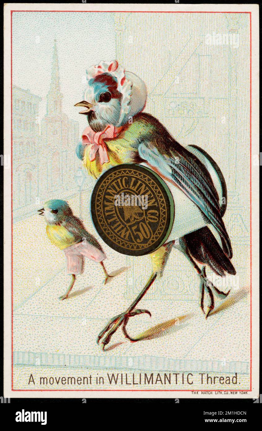 A movement in Willimantic thread. , Birds, Thread, Cotton, Animals in ...