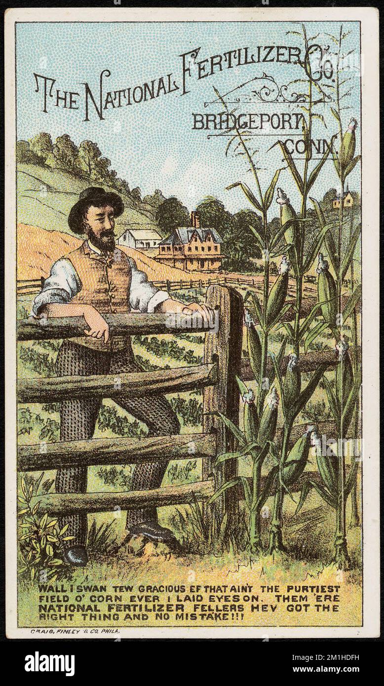 The National Fertilizer Co., Bridgeport, Conn. , Men, Corn, Fences ...