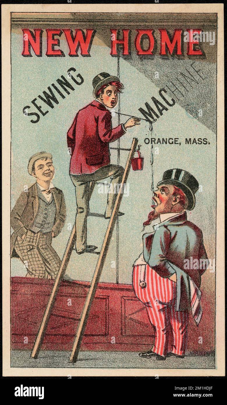 New Home Sewing Machine, Orange, Mass. , Men, Ladders, Sewing machines ...