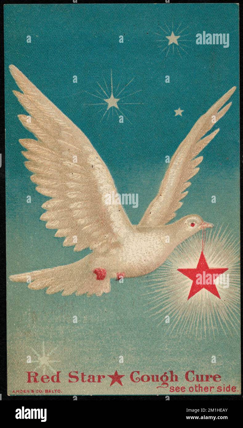 Red Star Cough Cure , Birds, Stars, Patent medicines, 19th Century ...
