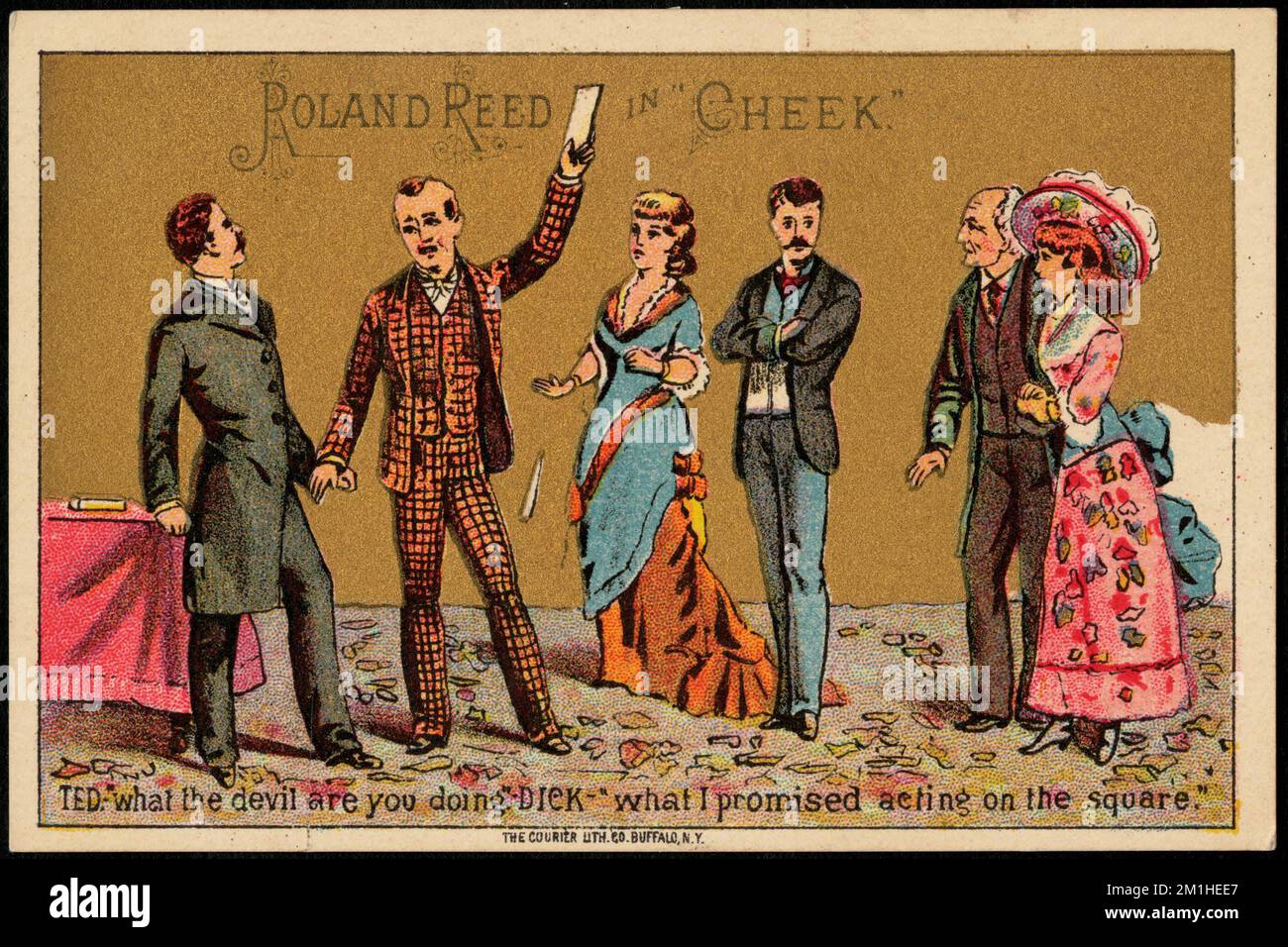 Roland Reed in 'Cheek.' Ted: 'What the devil are you doing.' Dick ...