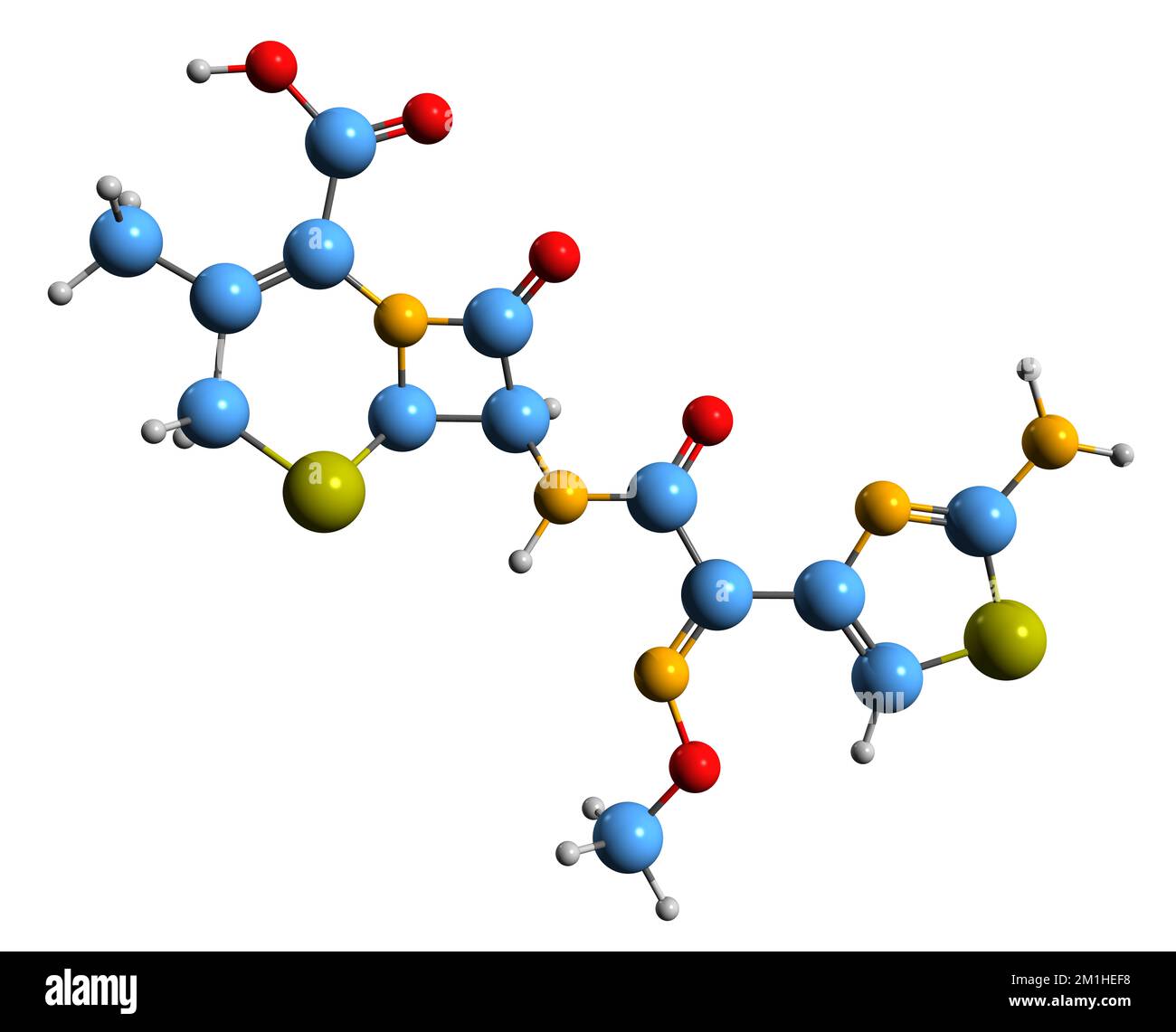 3D image of Cefetamet skeletal formula - molecular chemical structure ...