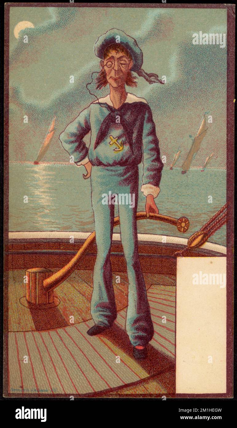 Sailor On A Ship In The Water With A Monocle Boats In The Background Men Sailors Ships