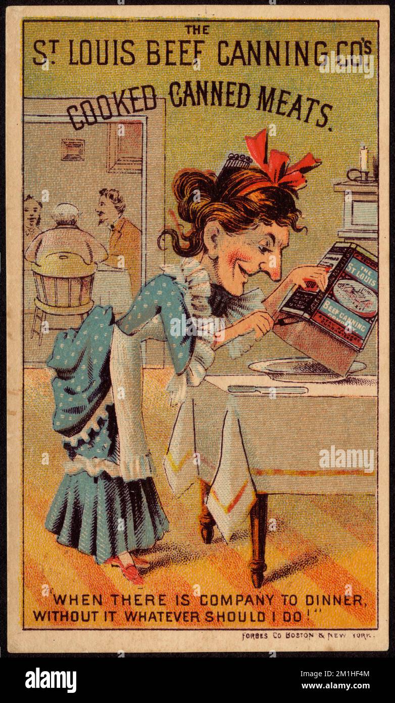 The St. Louis Beef Canning Co's cooked canned meats. 'When there is ...
