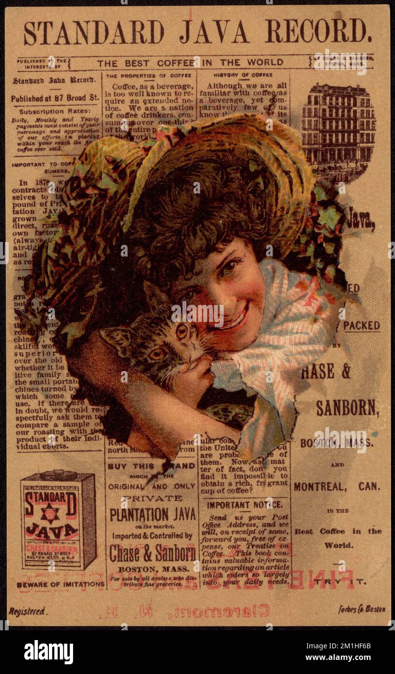 Standard Java Record , Girls, Cats, Coffee, 19th Century American Trade ... Standard Java Record , Girls, Cats, Coffee, 19th Century American Trade ...
