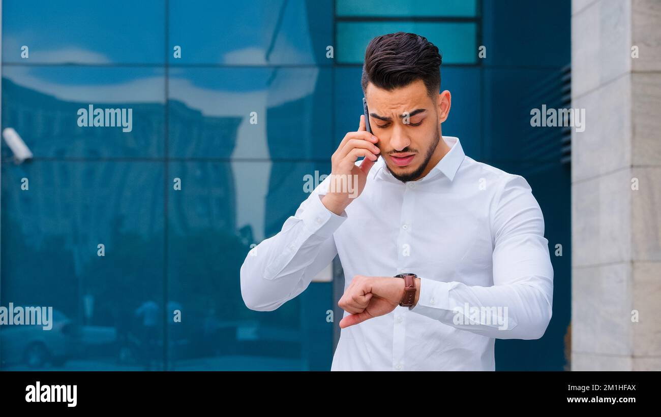 Portrait successful serious arabic hispanic business man spaniard boss ...