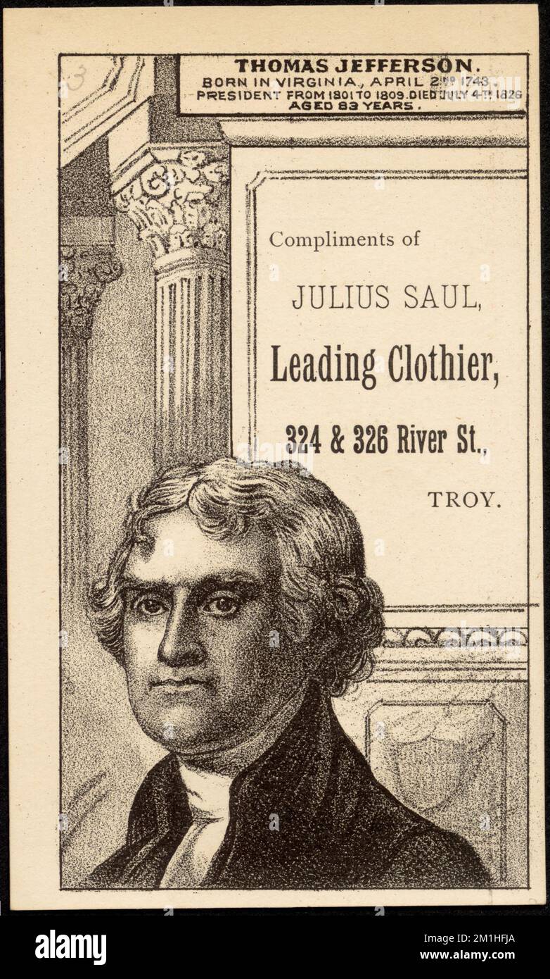 1809 thomas jefferson hi-res stock photography and images - Alamy