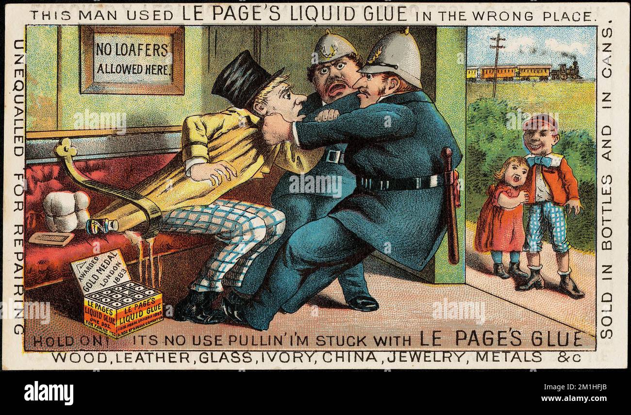 This man used Le Page's Liquid Glue in the wrong place. , Men, Children ...