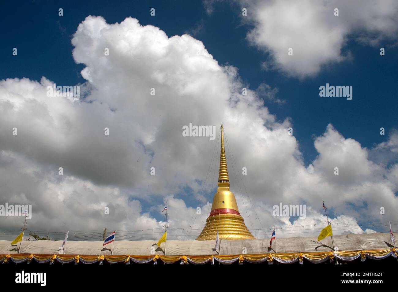 Golden Pagoda Of Wat Bang Phli Yai , Samut Prakan Province in Thailand ...