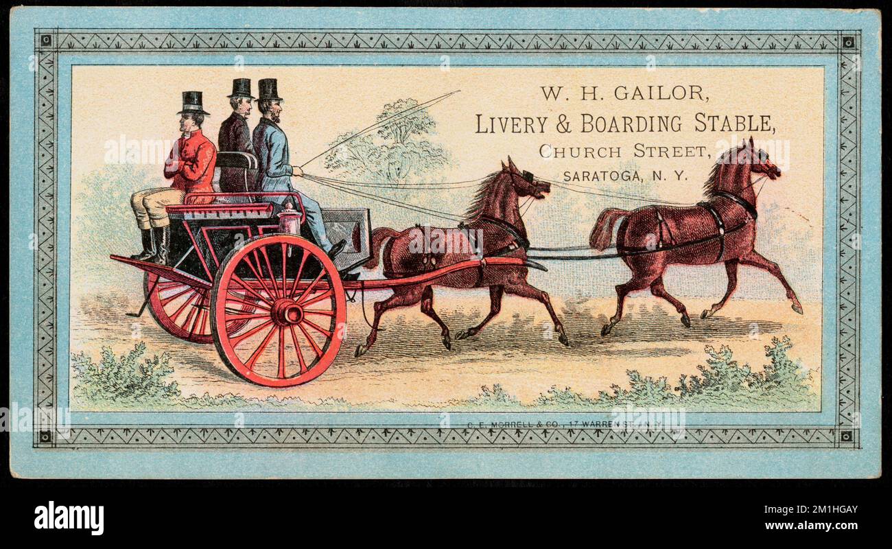 W. H. Gailor, livery & boarding stable, Church Street, Saratoga, N. Y ...