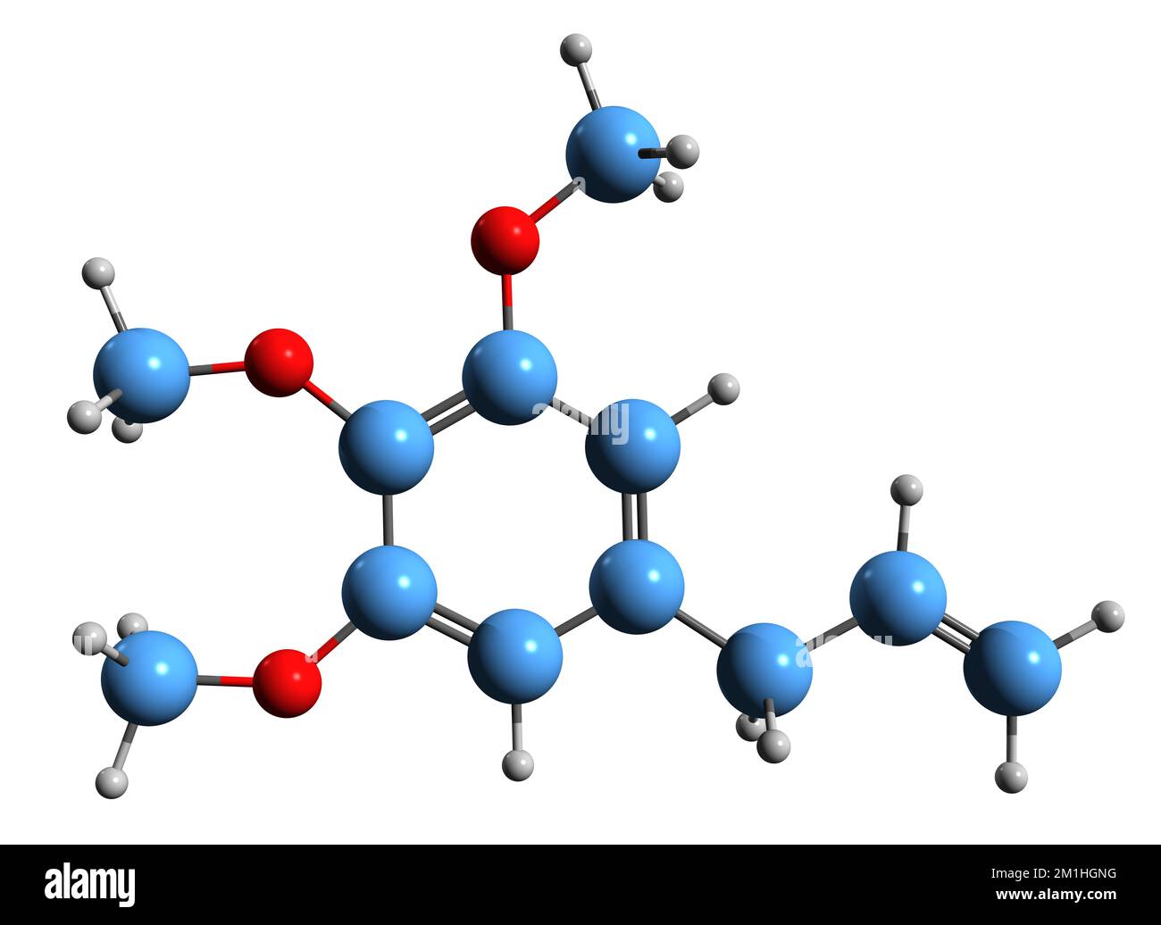 3D image of Elemicin skeletal formula - molecular chemical structure of ...