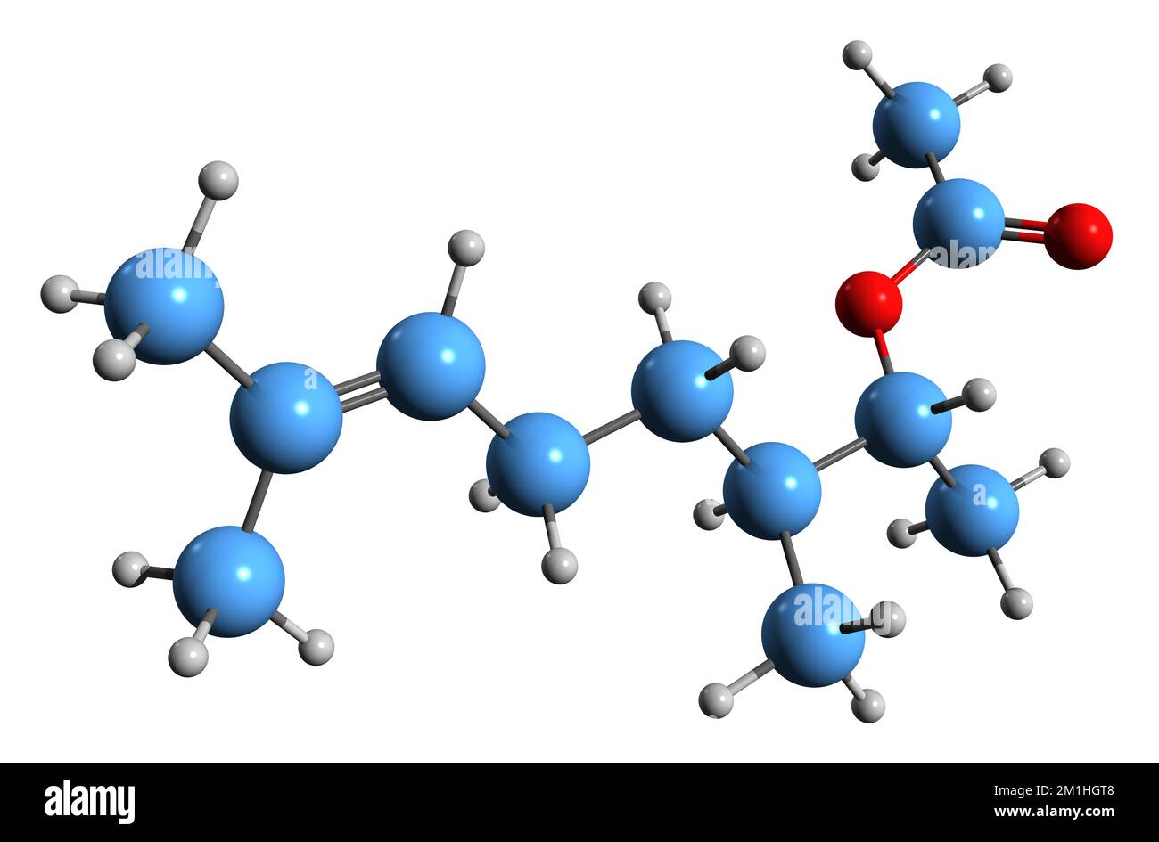 3D image of Elenyl acetate skeletal formula - molecular chemical ...