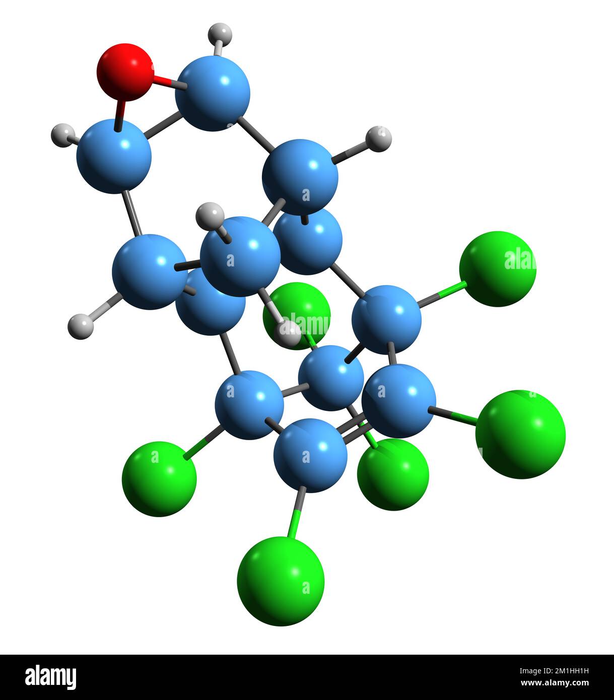 3D image of Endrin skeletal formula - molecular chemical structure of ...