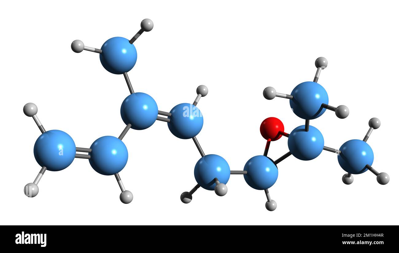 3D image of Ocimene epoxide skeletal formula - molecular chemical ...