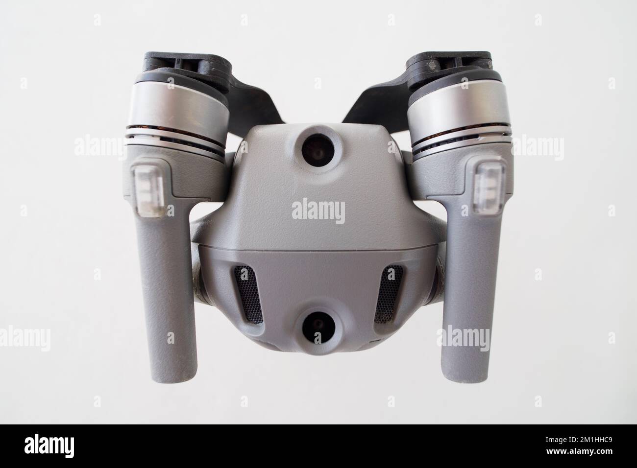 Back view of drone sensor for obstacle avoidance features on white ...