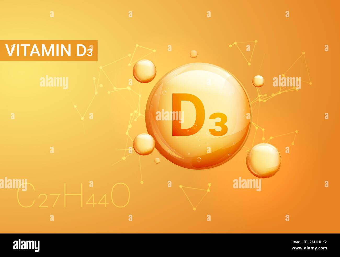 Vitamin D3. Oil vector cosmetic 3d beauty care orange drop health ...