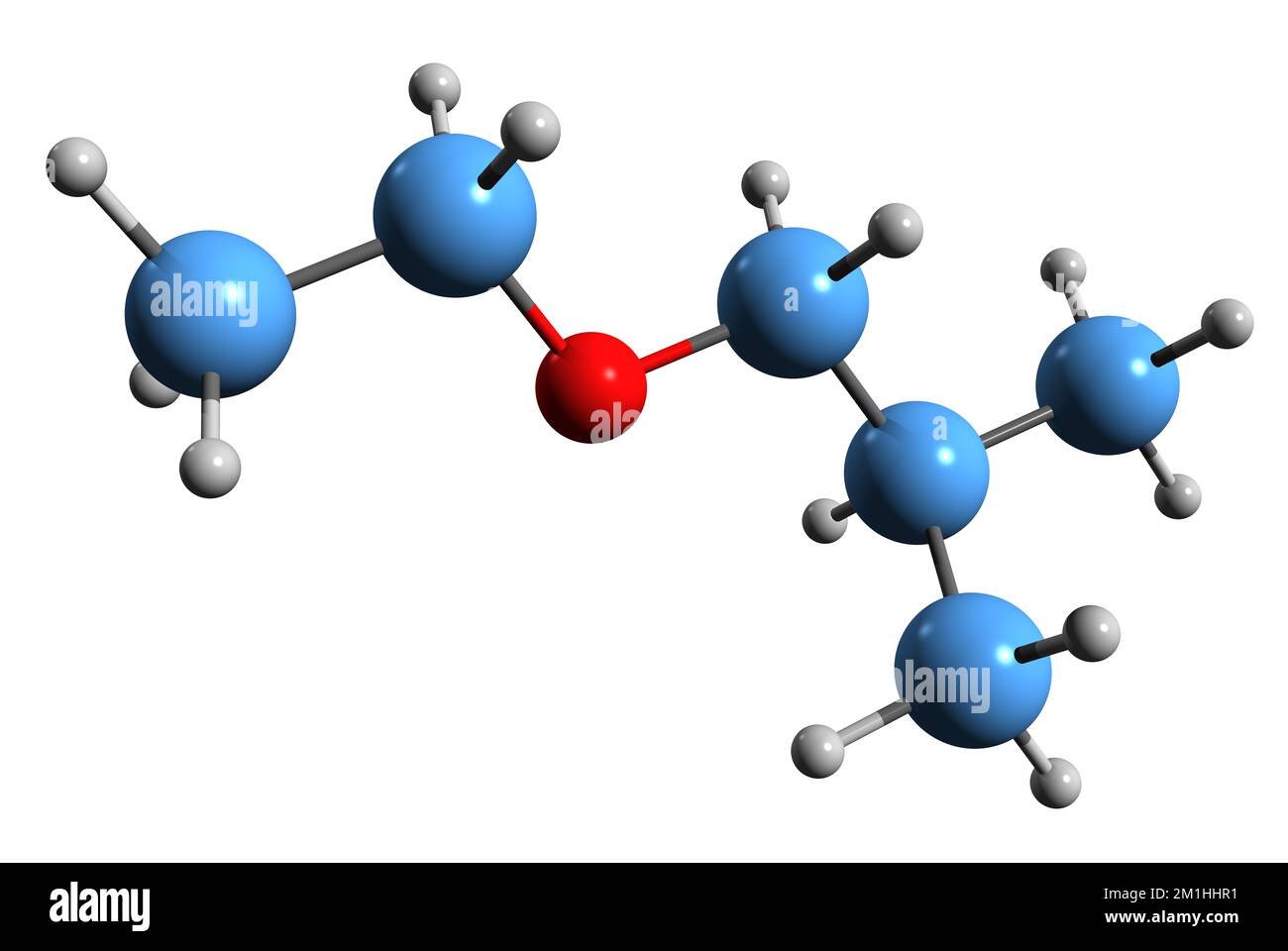 3D image of isobutyl ethyl ether skeletal formula - molecular chemical ...