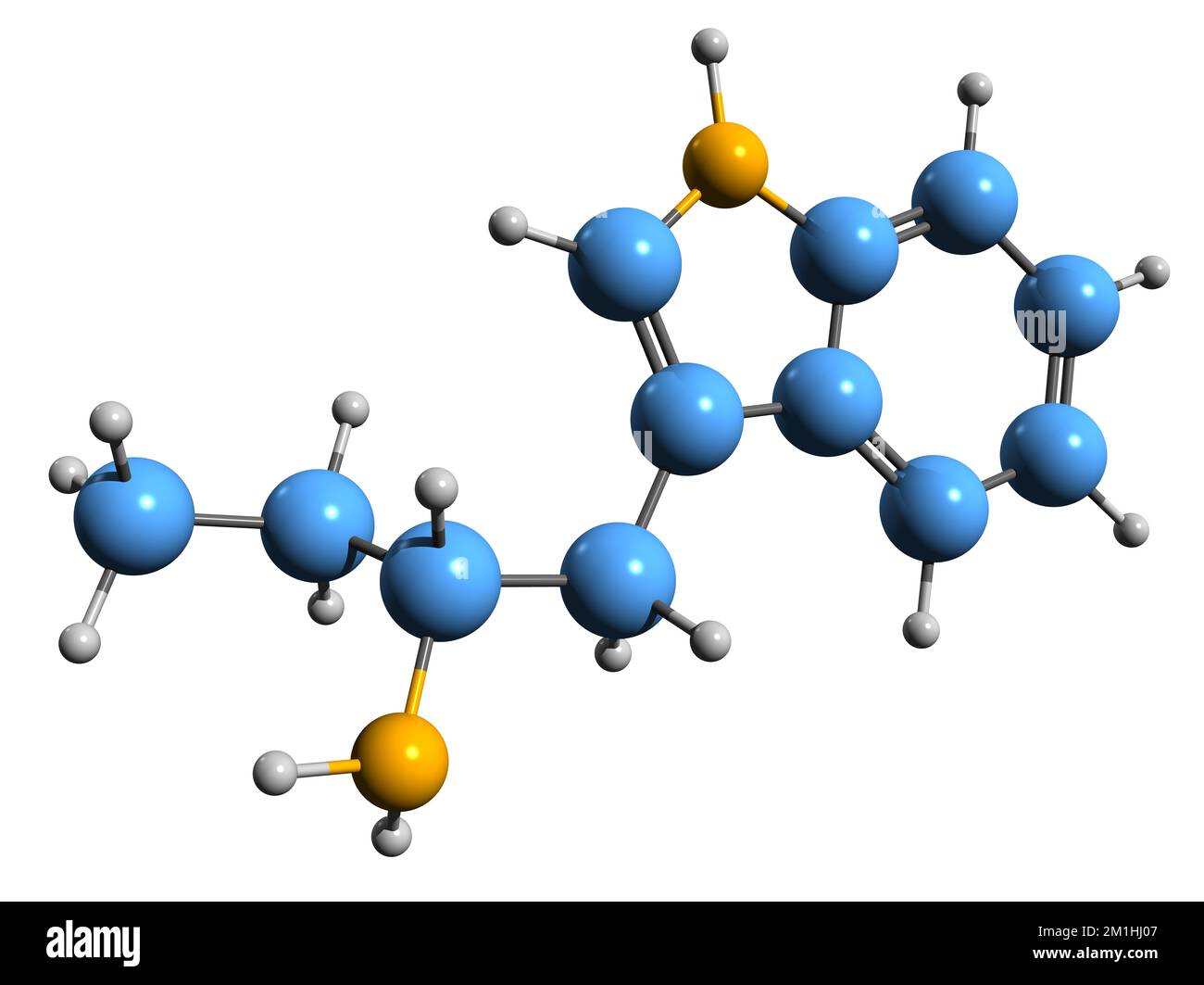 3D image of alpha-Ethyltryptamine skeletal formula - molecular chemical ...