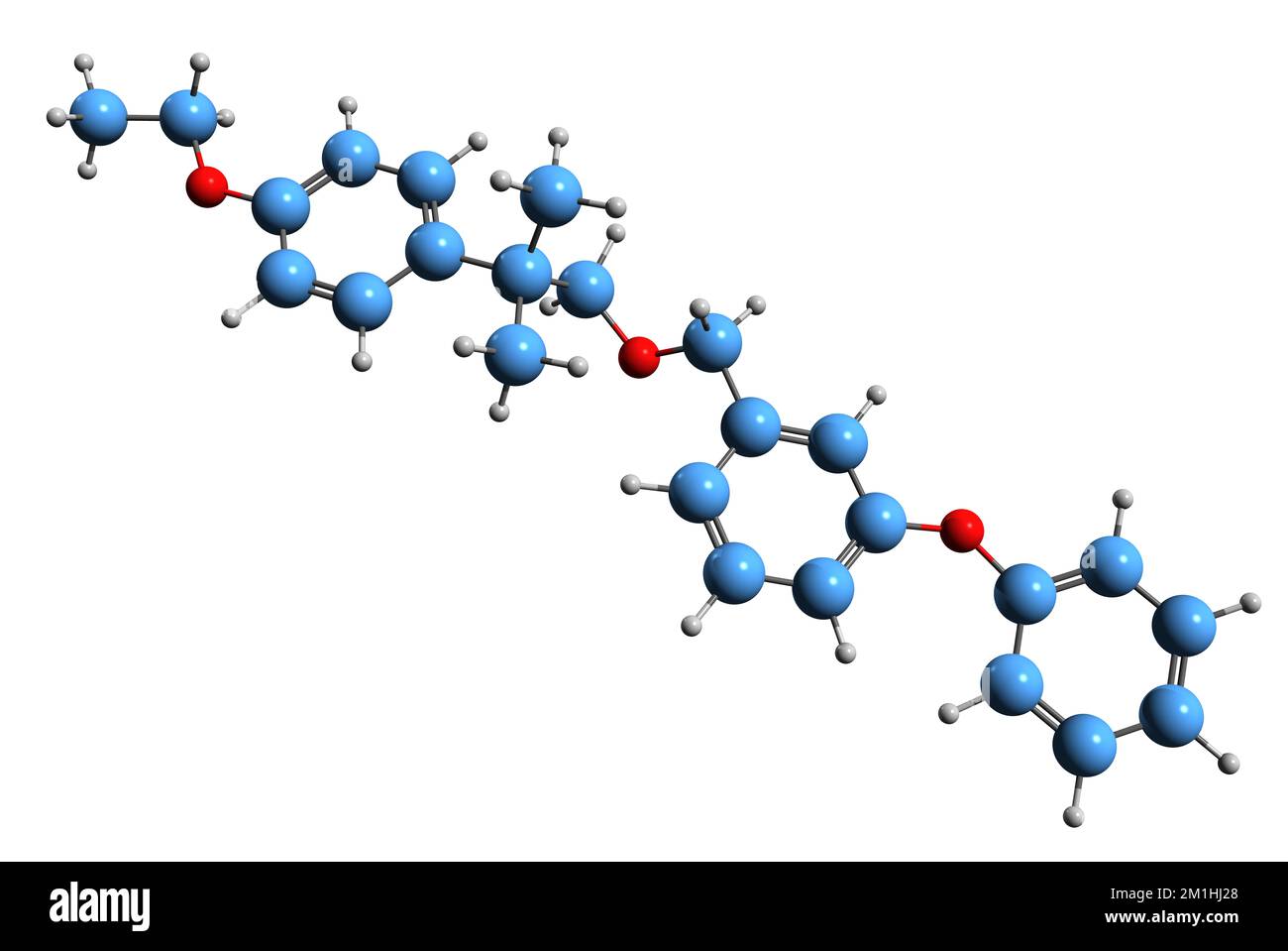 3D image of Etofenprox skeletal formula - molecular chemical structure ...