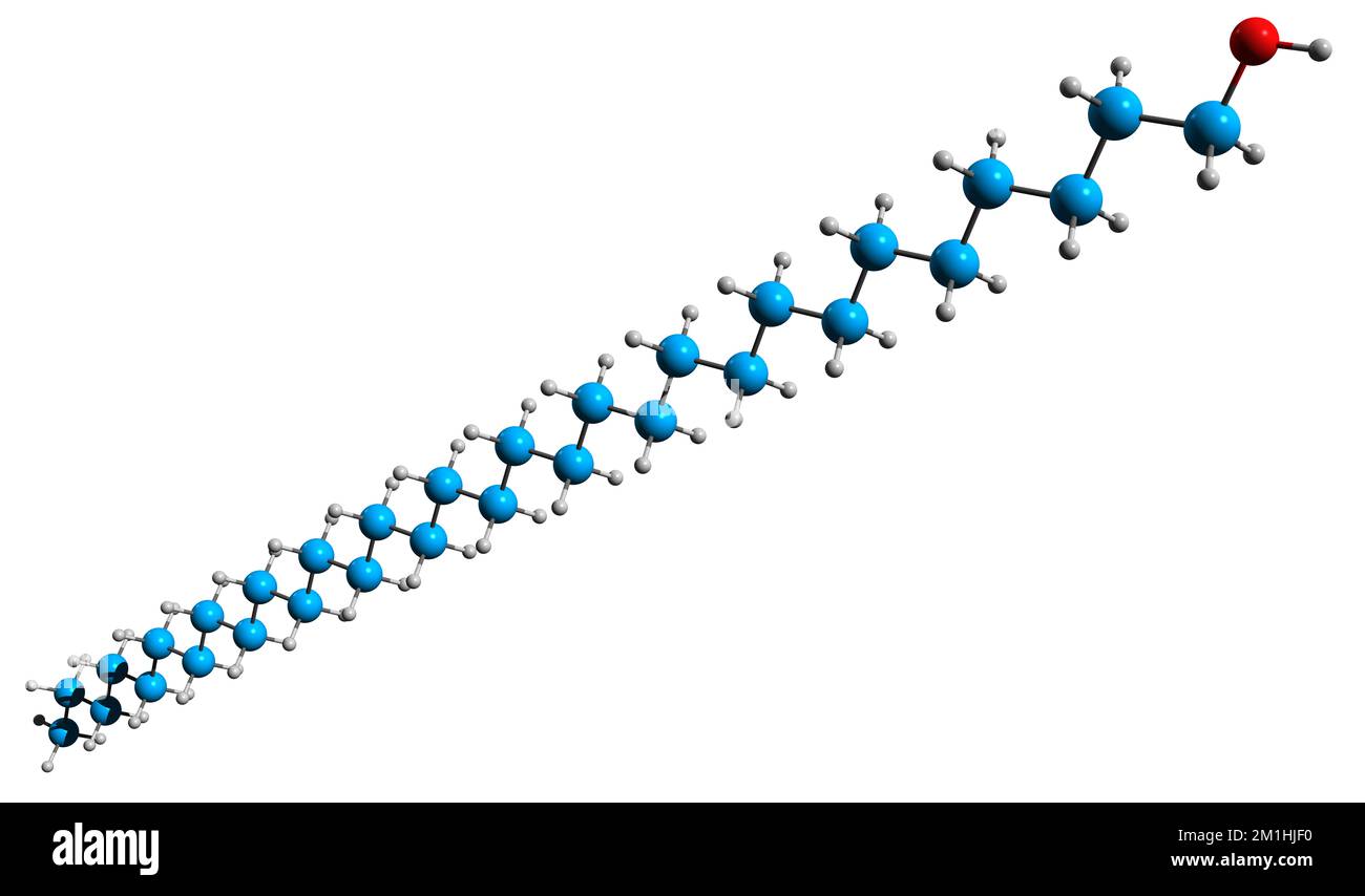 3D image of gentriacontanol skeletal formula - molecular chemical ...