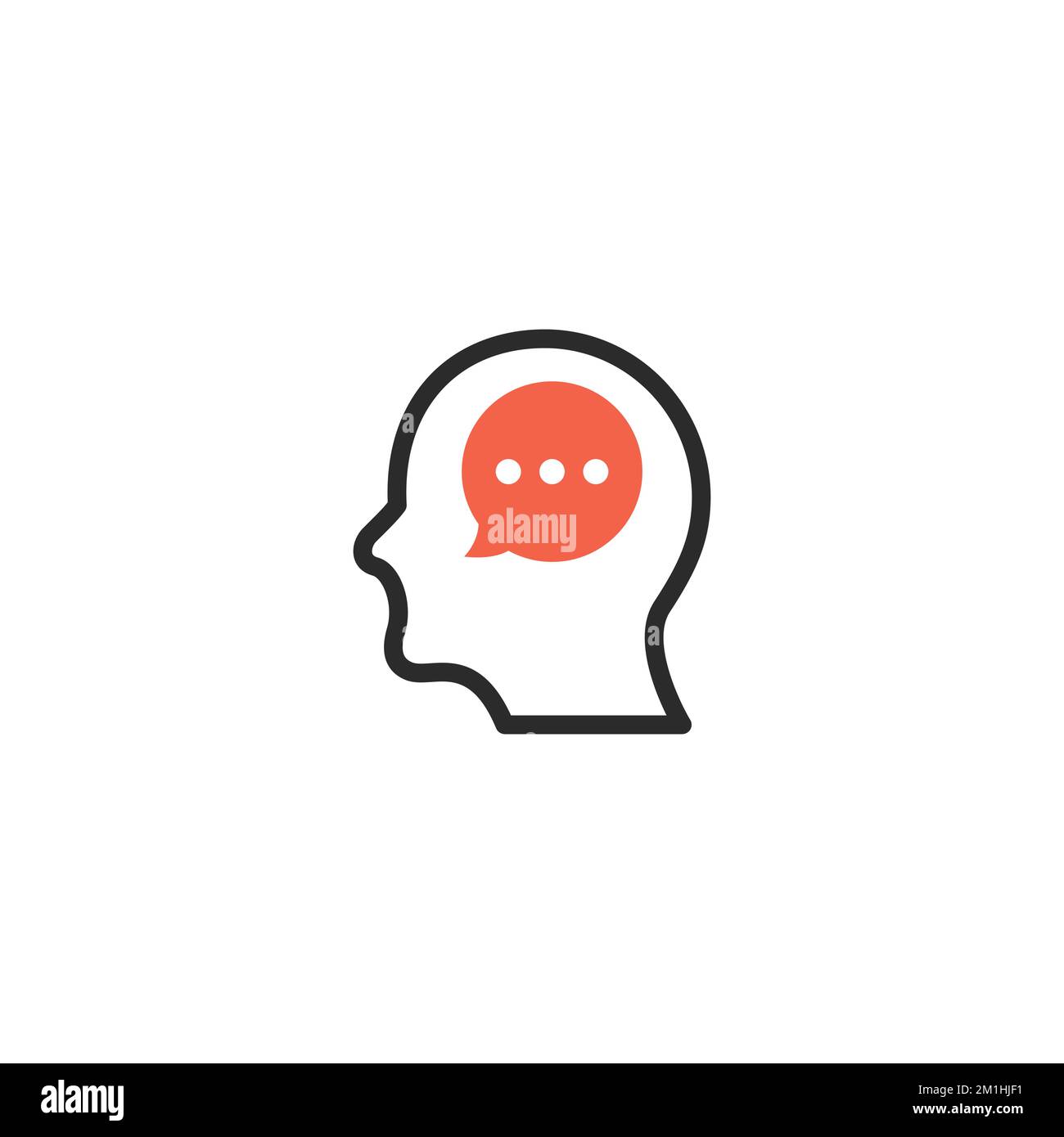 Thinking Icon man bubble idea. Vector person think symbol customer ...
