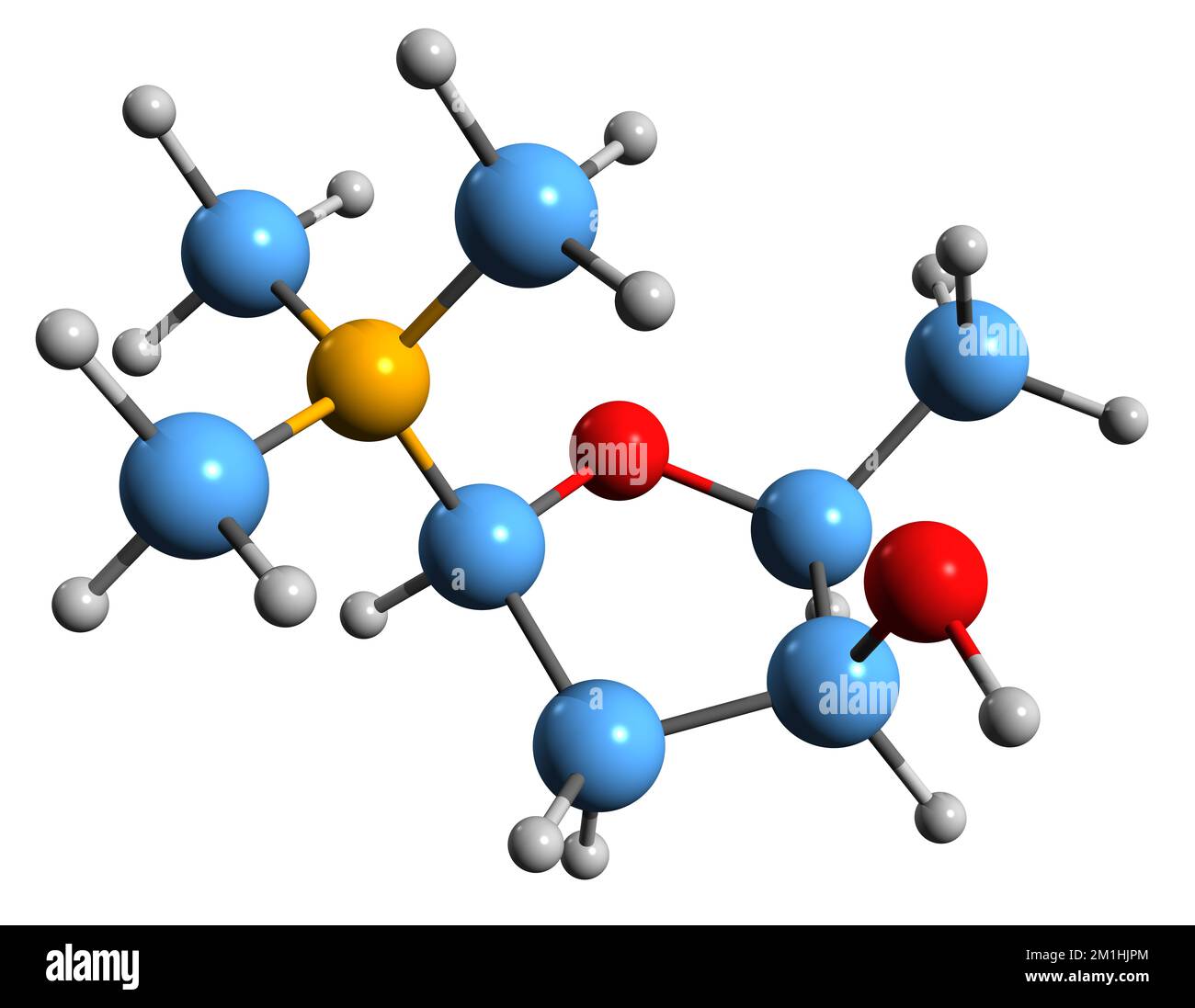 3D image of Muscarine skeletal formula - molecular chemical structure ...