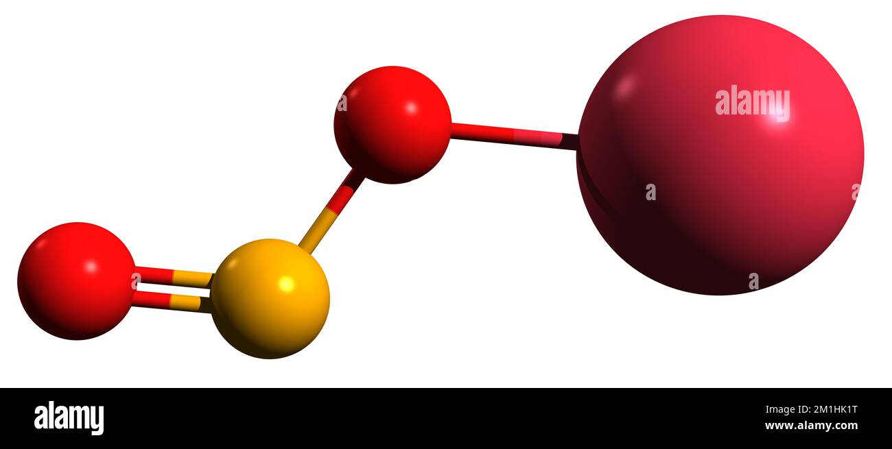 3D image of Sodium nitrite skeletal formula - molecular chemical ...