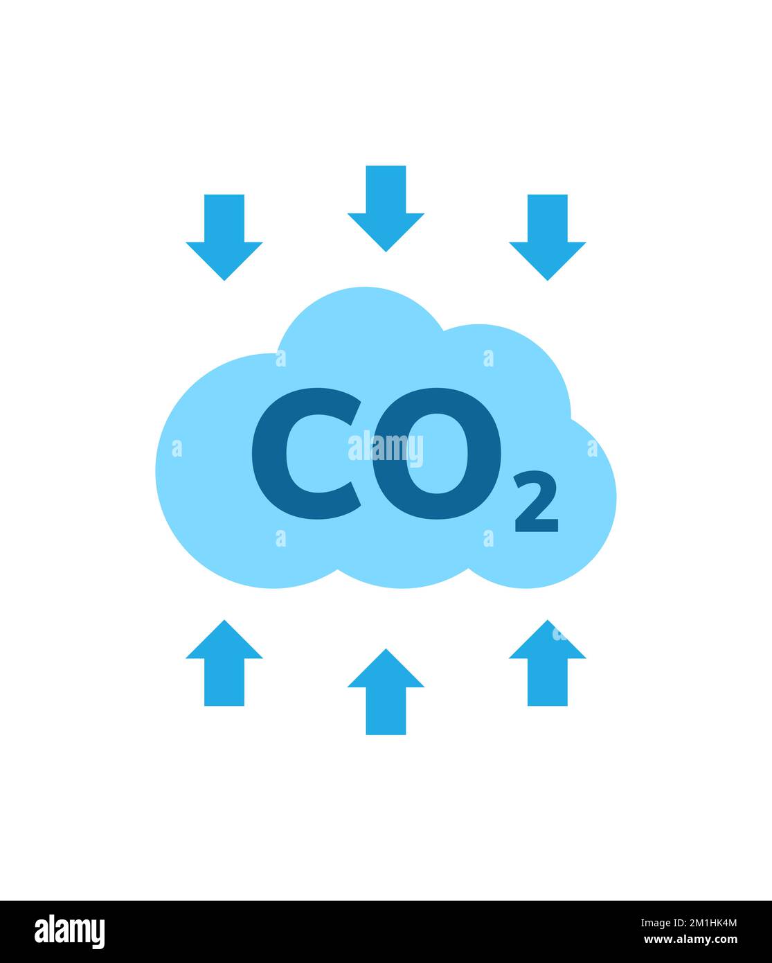 CO2 emissions vector icon. Carbon gas cloud, dioxide pollution. Global ...