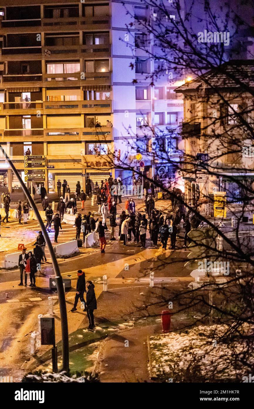 ANNEMASSE, FRANCE - DECEMBER 10, 2022: Violent clash between french ...