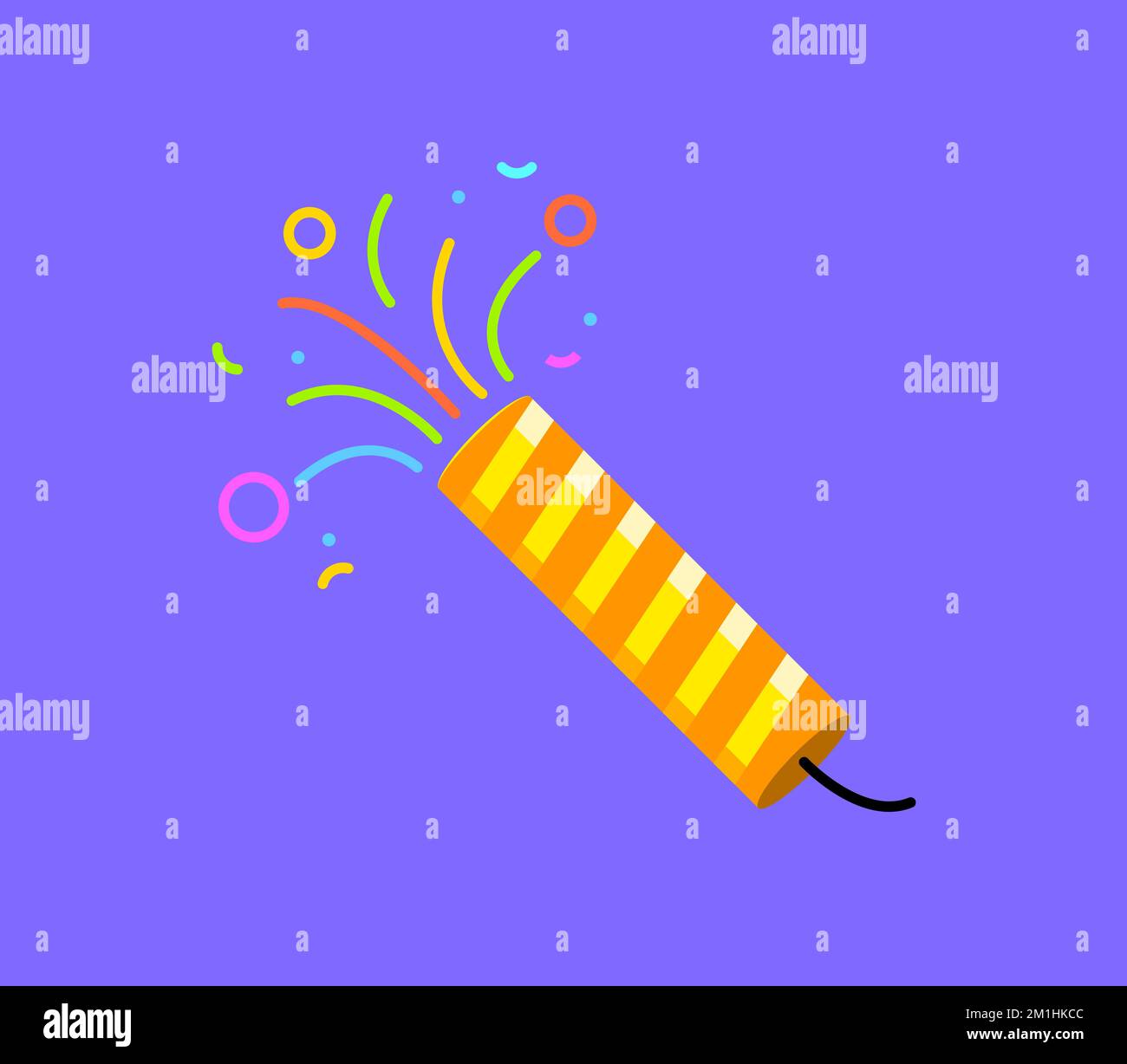 Firecracker icon vector party. Birthday surprise flat logo popper ...