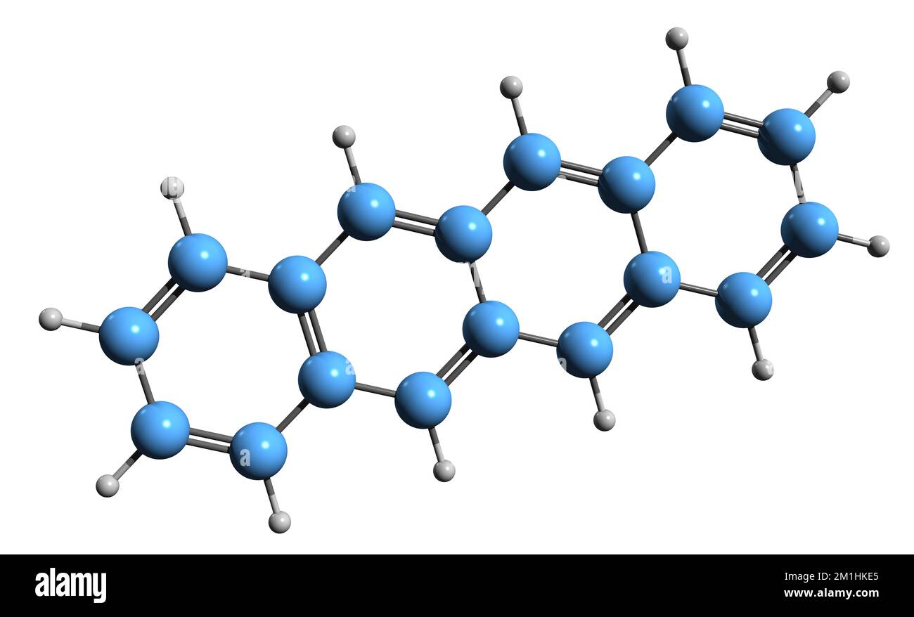 3D image of Tetracene skeletal formula - molecular chemical structure ...