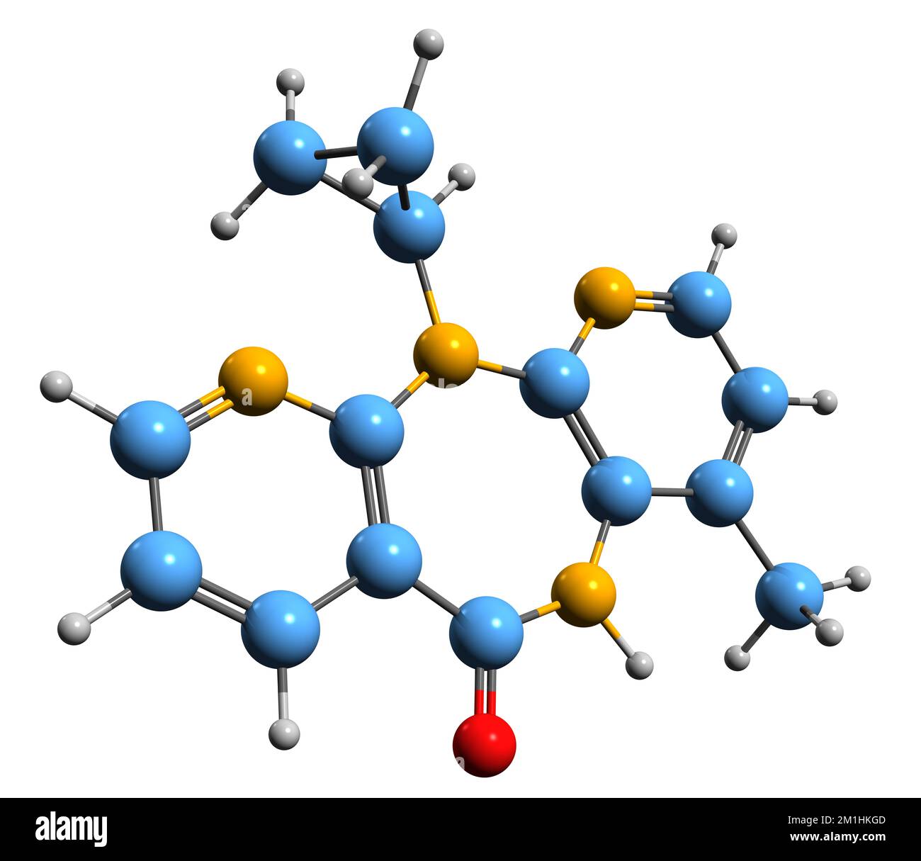 3D image of Nevirapine skeletal formula - molecular chemical structure ...