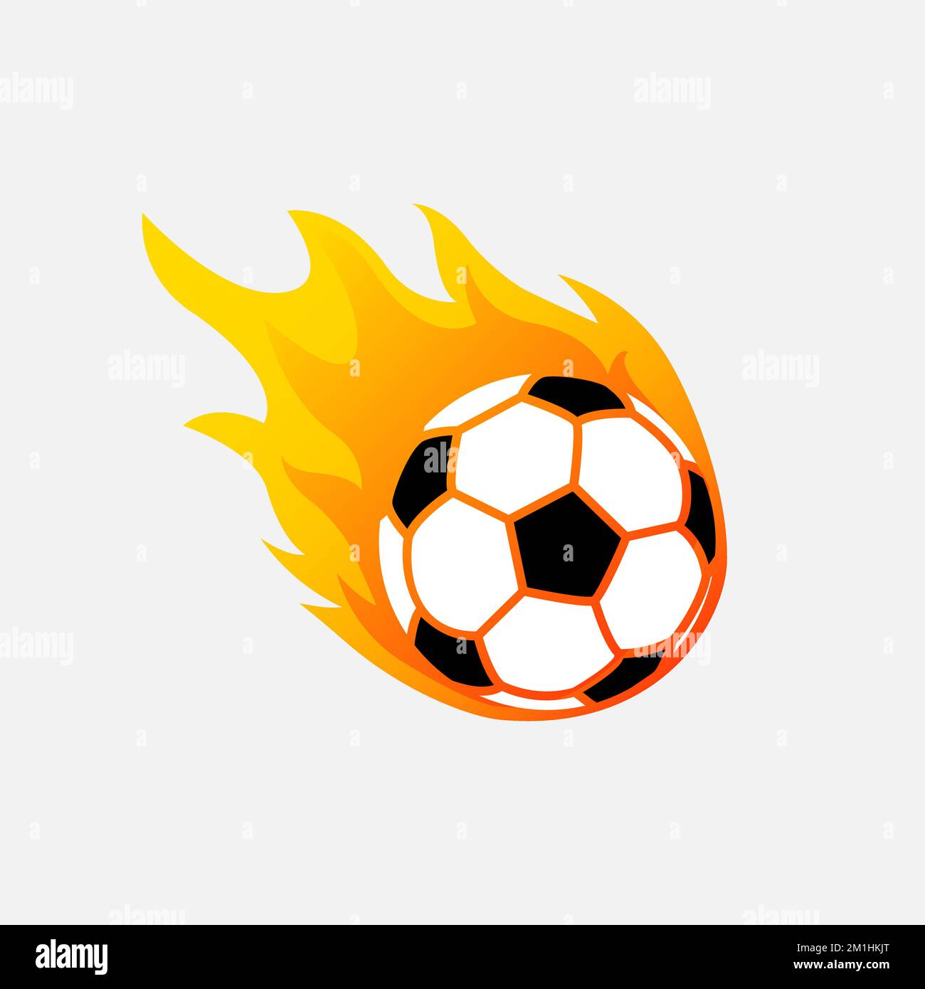 Soccer ball in fire flame. Football fireball cartoon icon. Fast ball ...