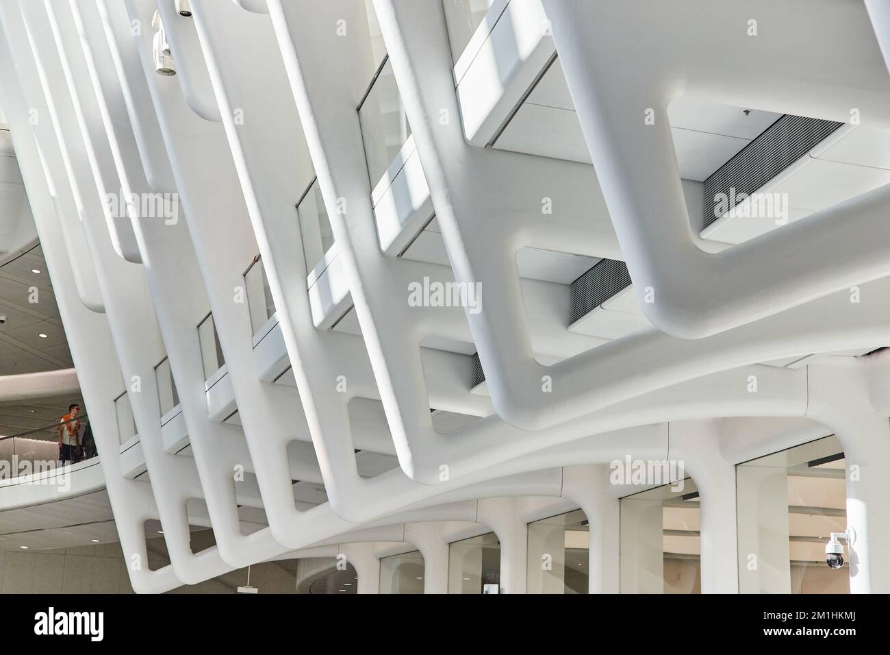 Rib hooks clean white modern abstract architecture inside train ...