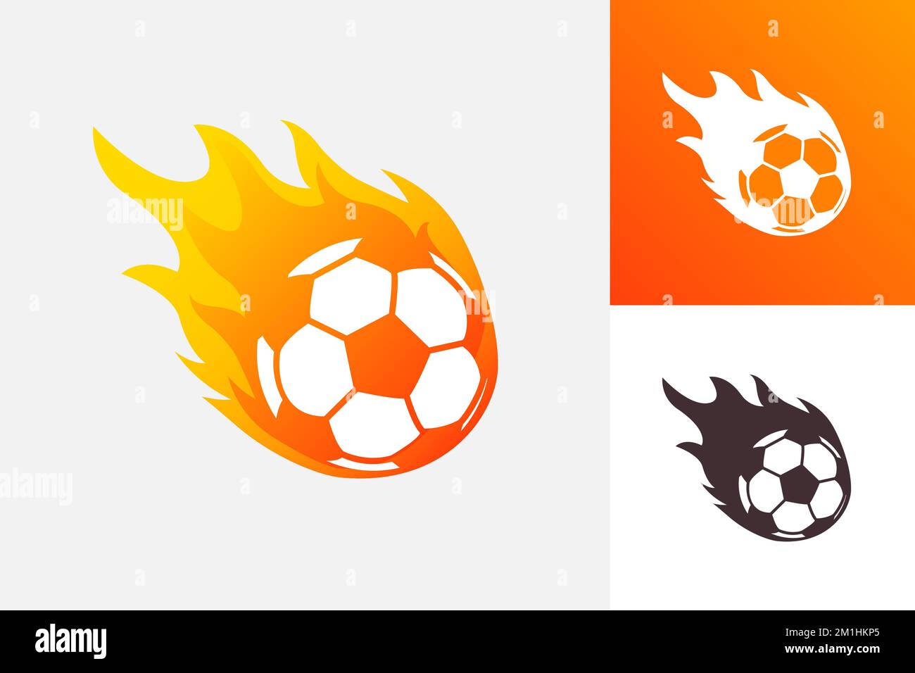 Soccer ball in fire flame. Football fireball cartoon icon. Fast ball ...