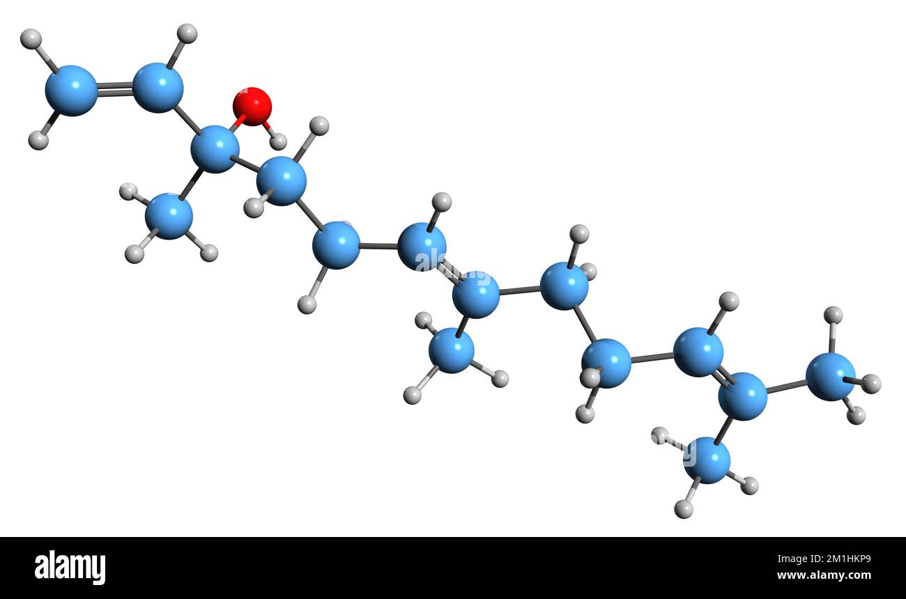 3D image of nerodiol skeletal formula - molecular chemical structure of ...