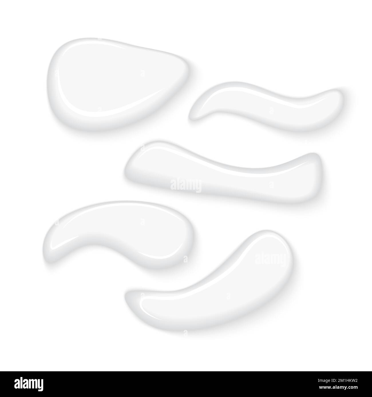 Cosmetic gel smear cream white lotion isolated. Creamy drop skincare ...