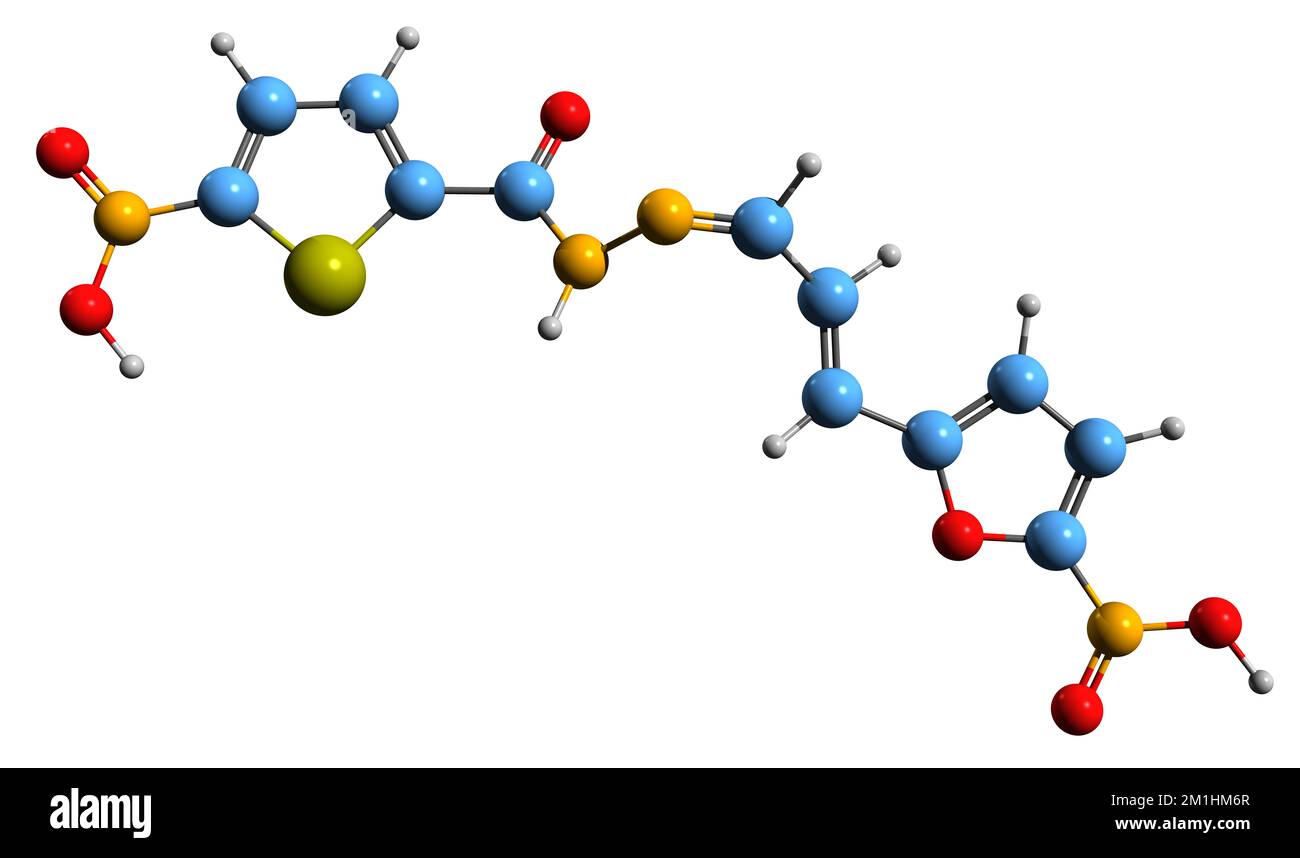 3D image of Nifurzide skeletal formula - molecular chemical structure ...