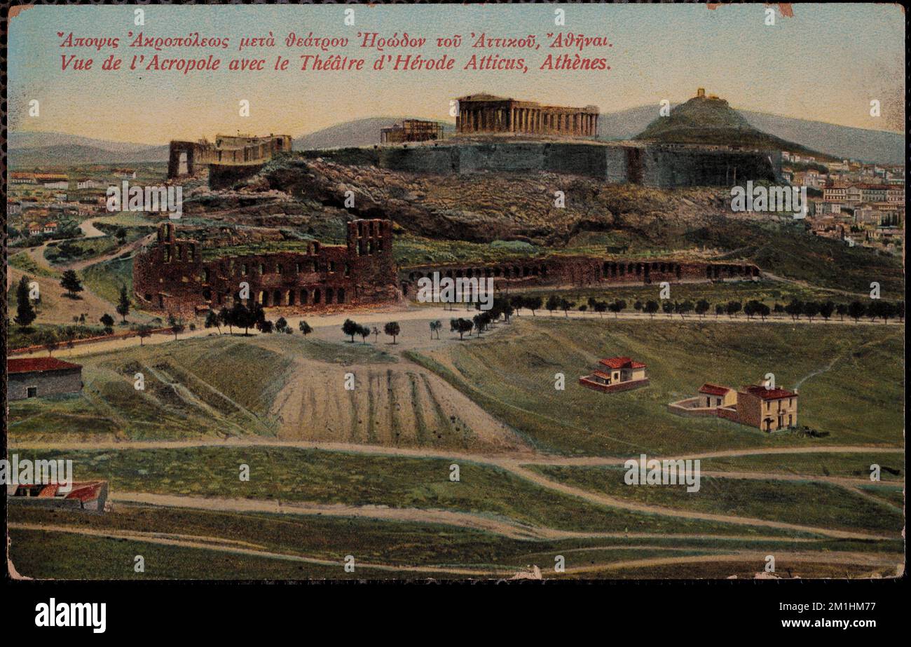 Ἄροψις Άκροπόλεως μετὰ Θεάτρου Ήρώδον τοῦ Αττικοῦ, Ἄθῆναι - Vue de l ...