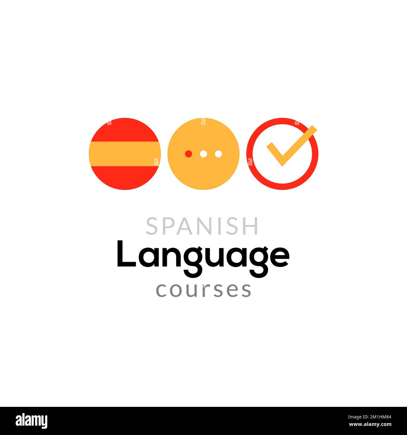 Spanish language school logo course concept. Vector spanish speak ...