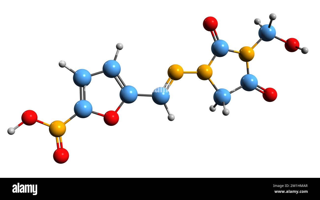 3D image ofNifurtoinol skeletal formula - molecular chemical structure ...