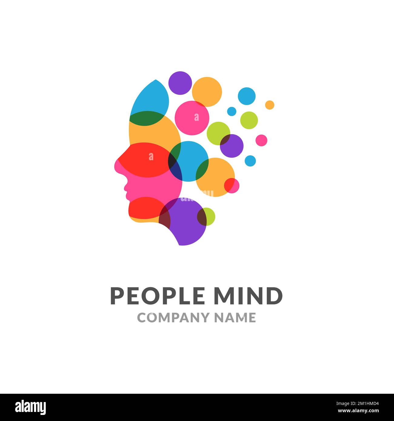 Human head face logo, creative brain man. Digital profile face ...