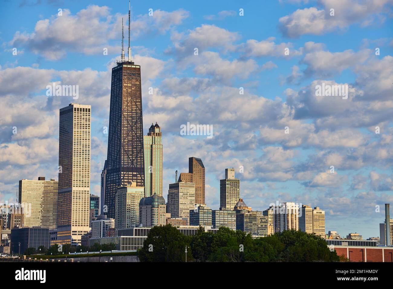 Chicago skyline in morning light with John Hancock skyscraper Stock ...