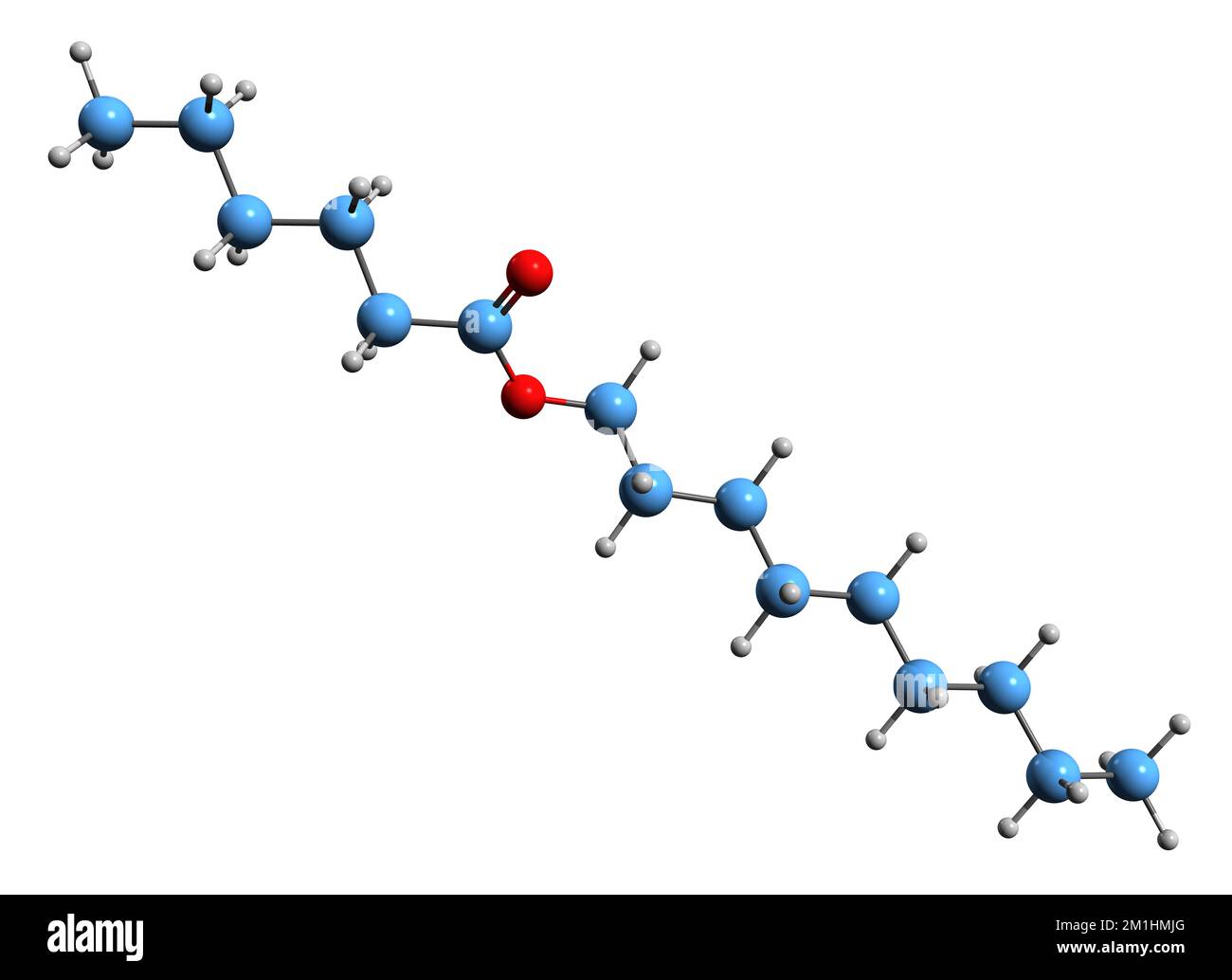 3D image of Nonyl hexanoate skeletal formula - molecular chemical ...
