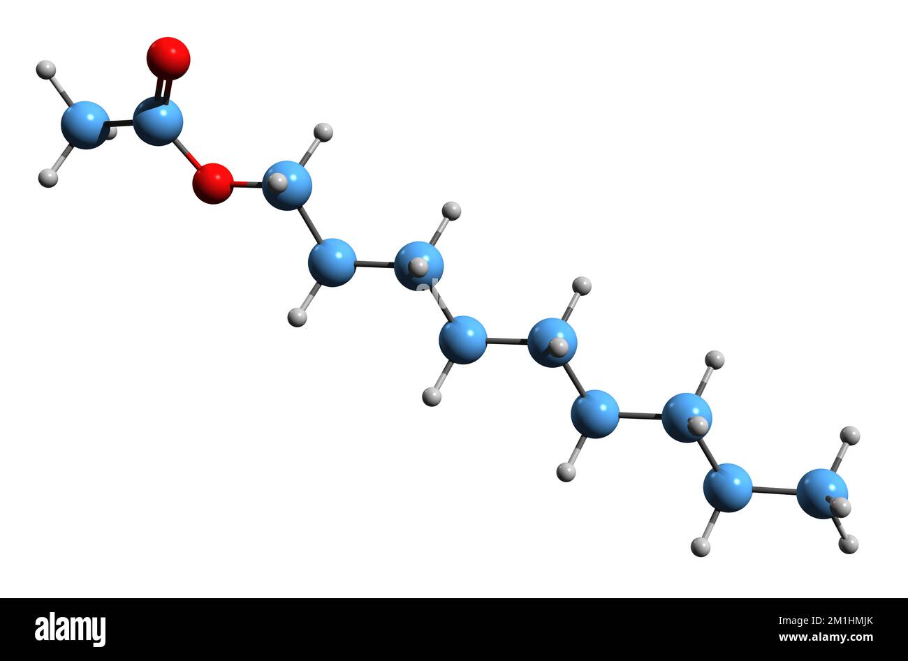 3D image of Nonyl acetate skeletal formula - molecular chemical ...