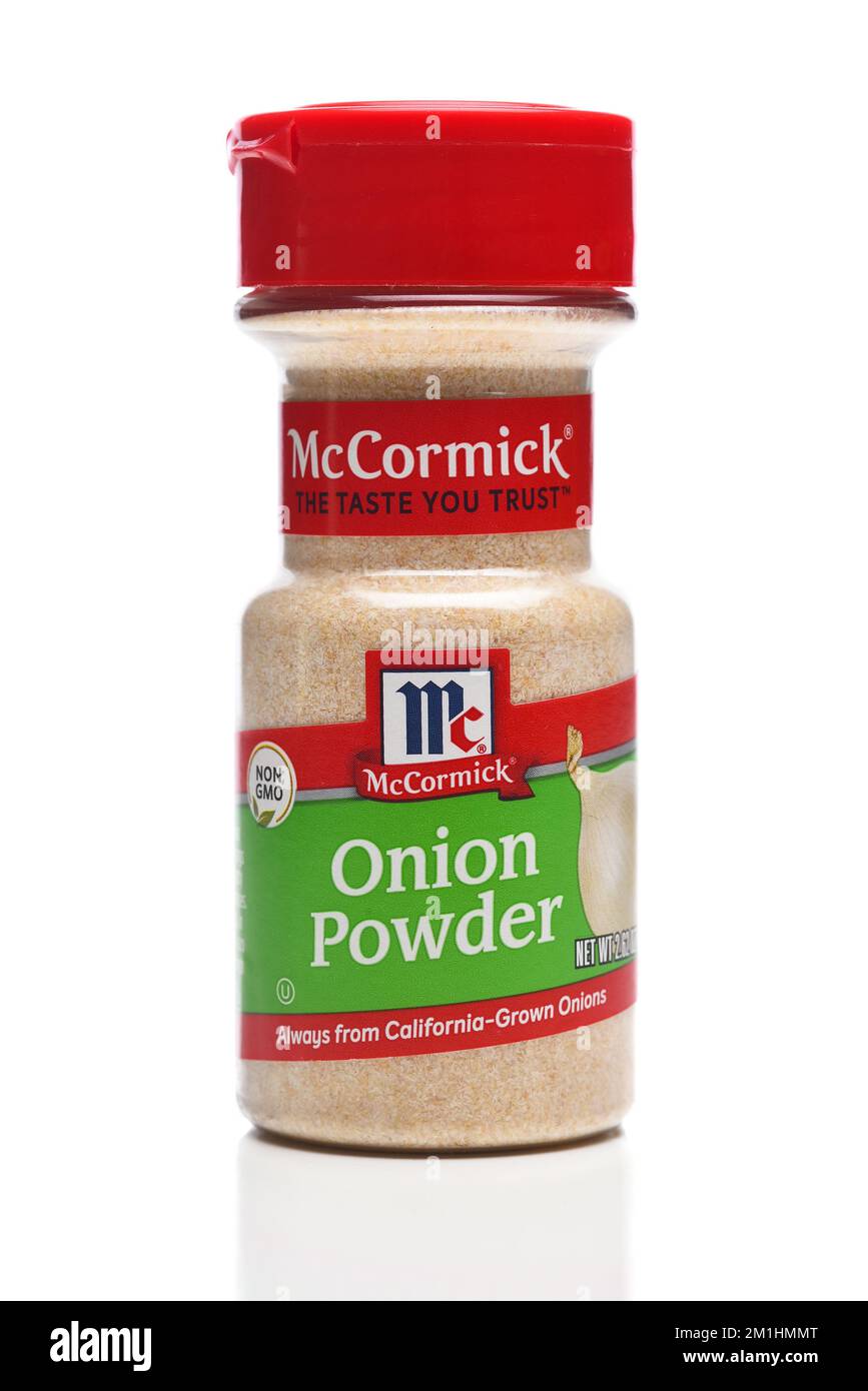 IRVINE, CALIFORNIA - 12 DEC 2022: A bottleof McCormick Onion Powder ...