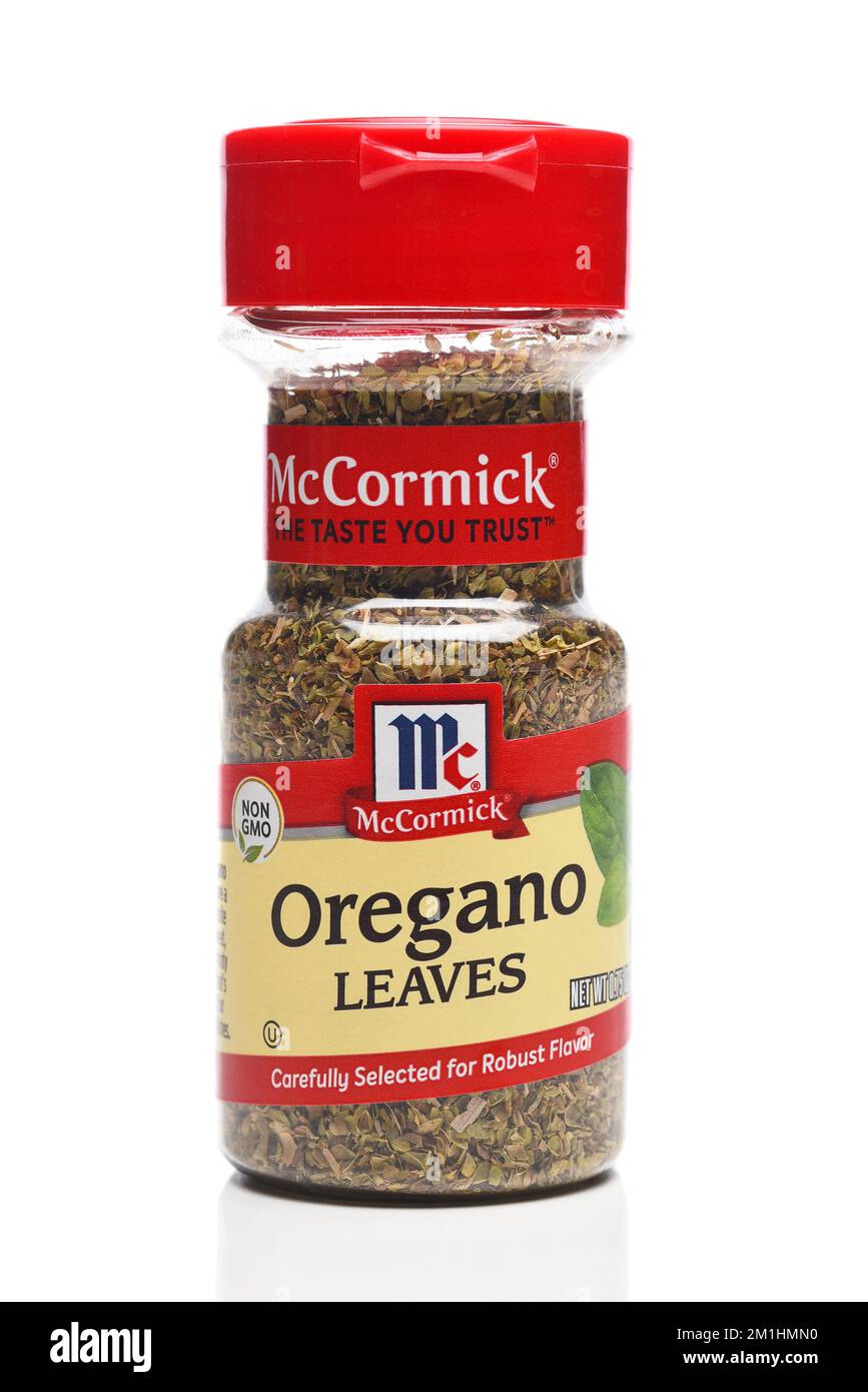 IRVINE, CALIFORNIA - 12 DEC 2022: A bottle of McCormick Oregano Leaves ...